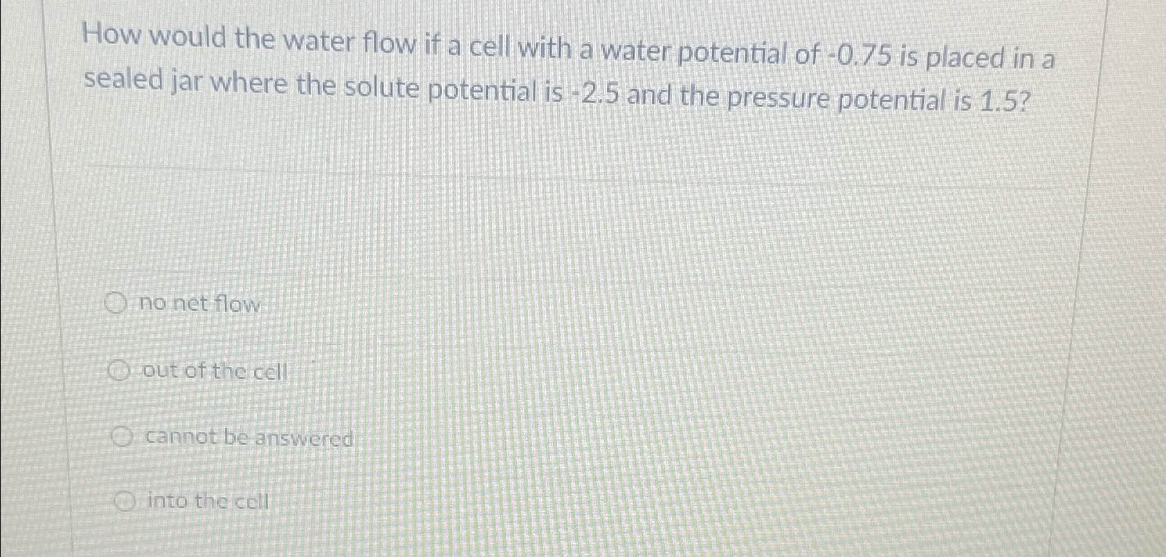 Solved How would the water flow if a cell with a water | Chegg.com