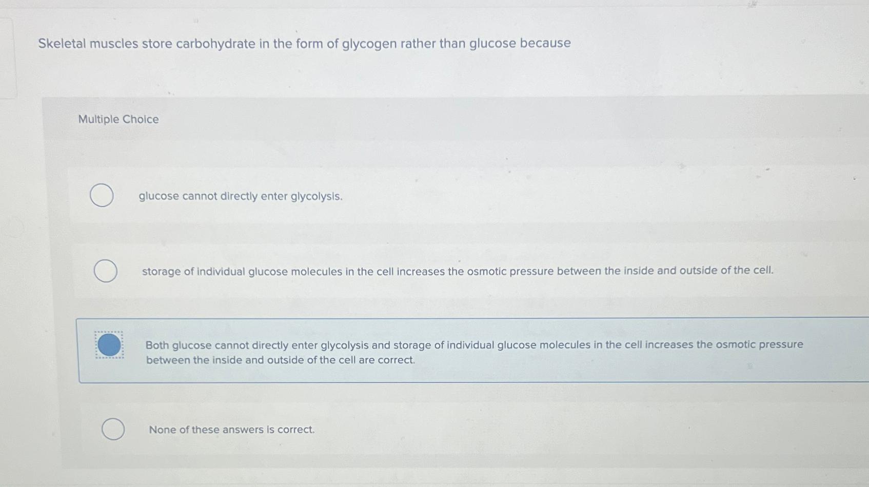 Solved Skeletal muscles store carbohydrate in the form of | Chegg.com