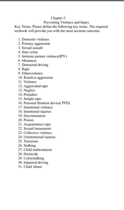 Solved Please define the following key terms. Use the | Chegg.com