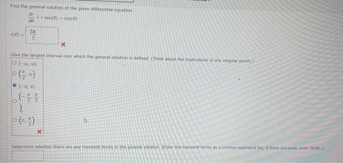 Solved Find the general solution of the olven differential | Chegg.com