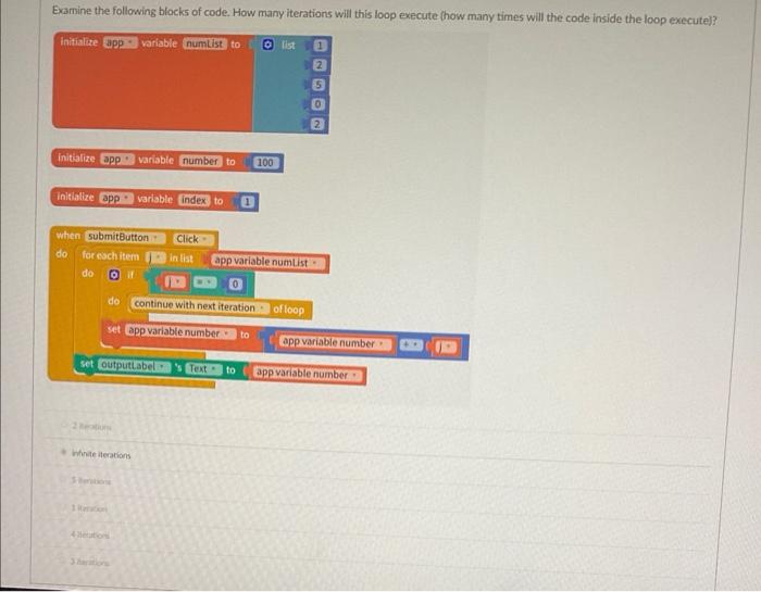 Solved Examine The Following Blocks Of Code What Is The