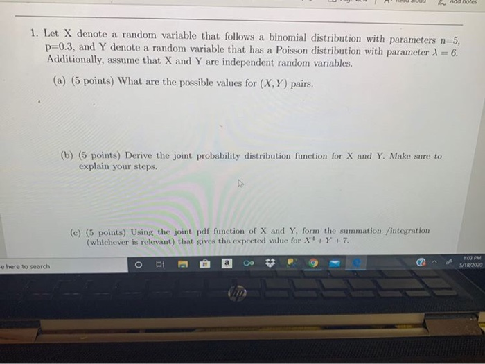 Solved AOD notes 1. Let X denote a random variable that | Chegg.com