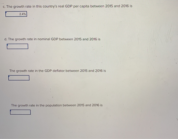 Solved Reference equation: Real GDP per capita growth rate = | Chegg.com
