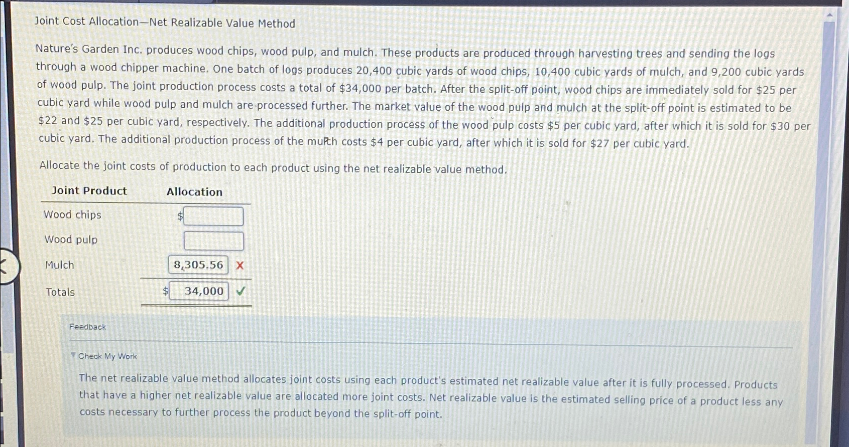 Solved Joint Cost Allocation-Net Realizable Value | Chegg.com
