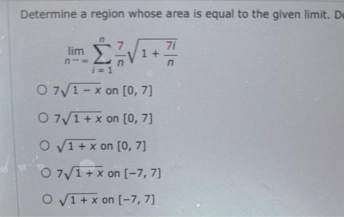 Solved Determine a region whose area to the given limit. Do | Chegg.com