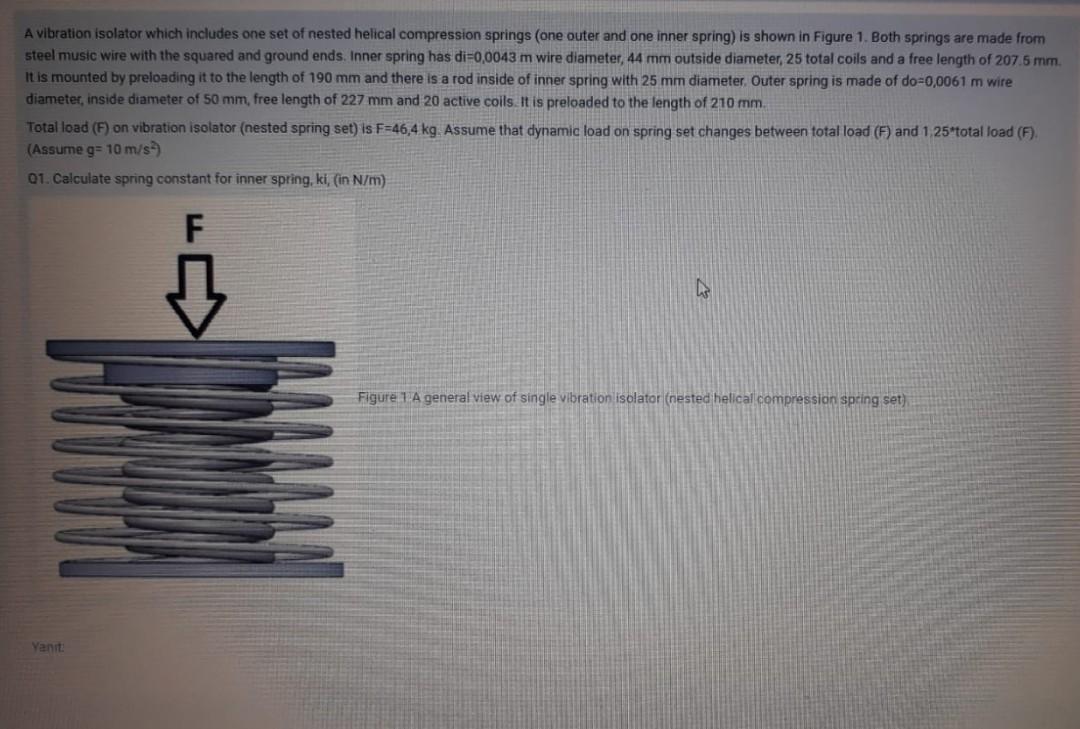 Calculate total spring constant, kt (in | Chegg.com