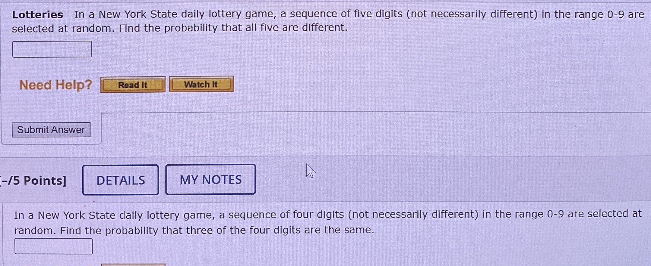 Solved Lotteries In a New York State daily lottery game, a | Chegg.com