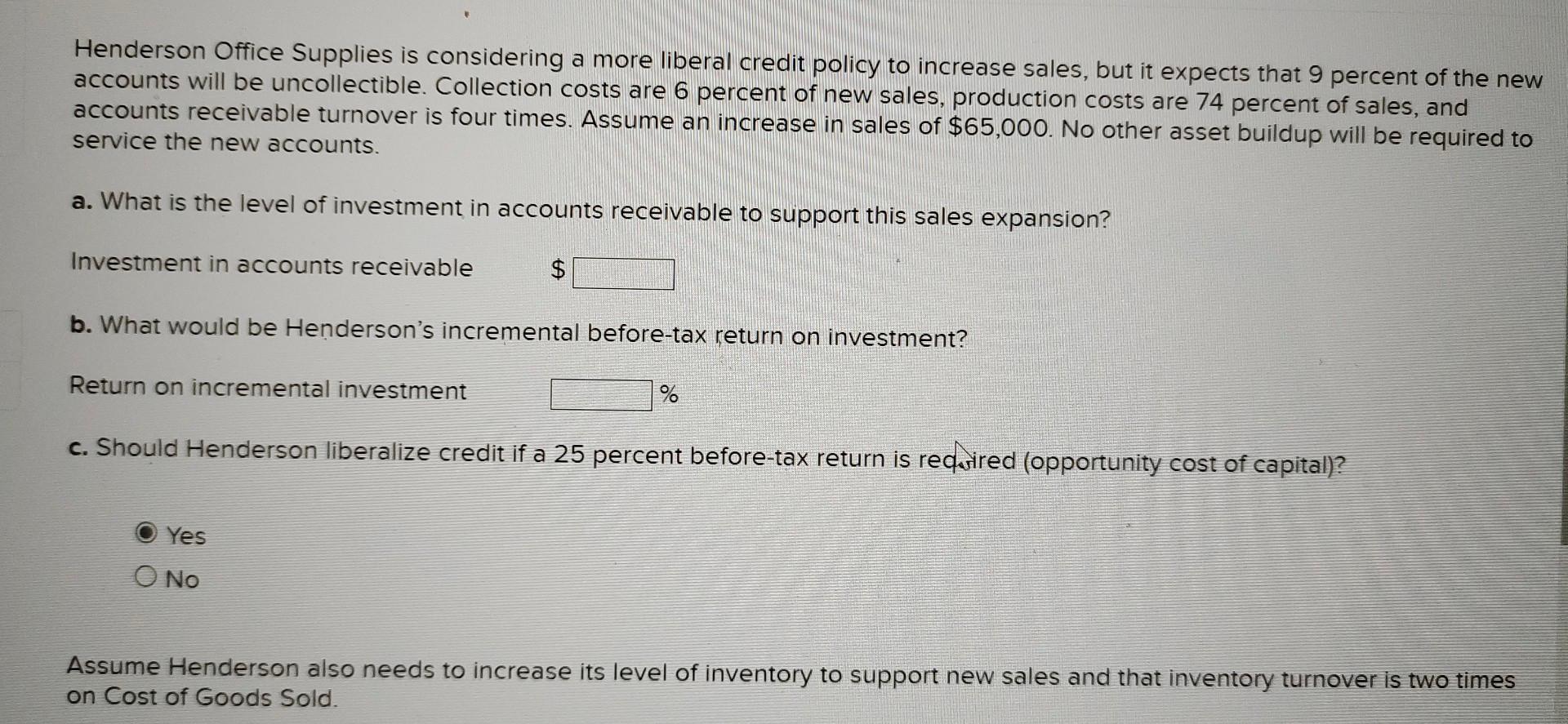 Solved Henderson Office Supplies is considering a more | Chegg.com