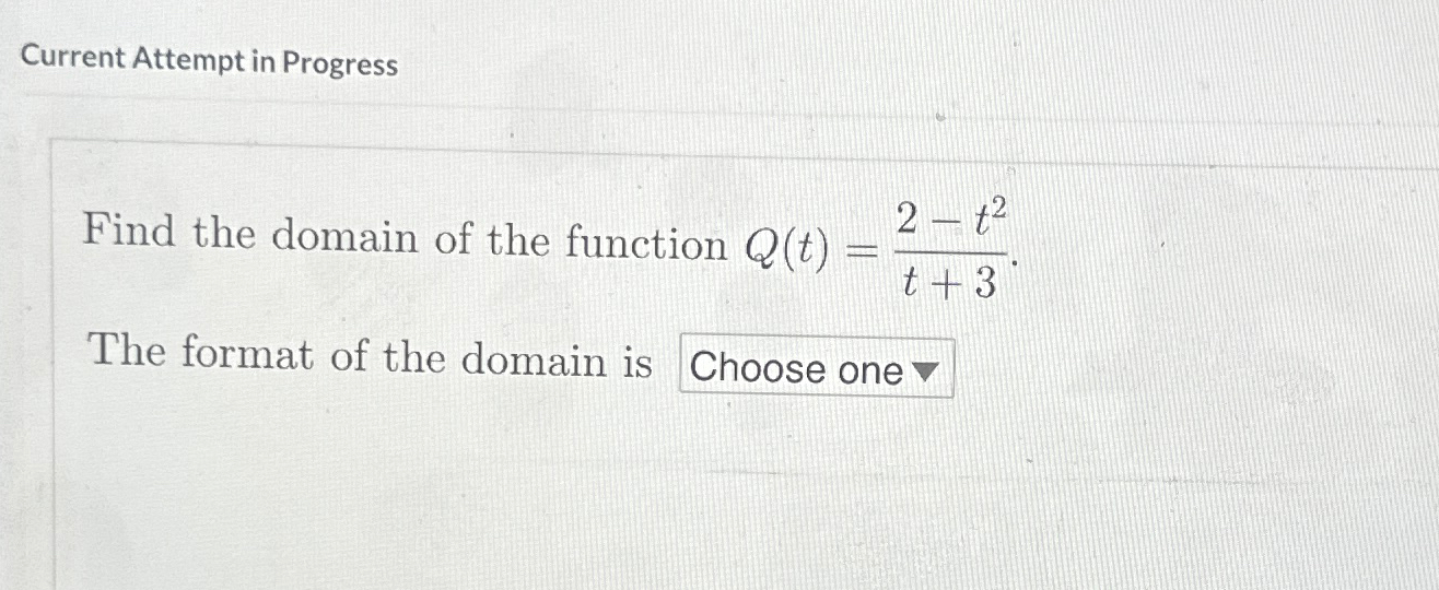 Solved Current Attempt in ProgressFind the domain of the | Chegg.com