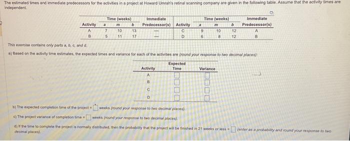 This exercise contains only parts a, b,, , and d. a) | Chegg.com