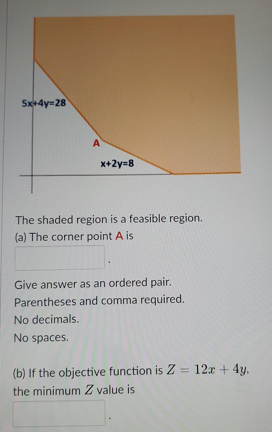 Solved The shaded region is a feasible region. (a) The | Chegg.com