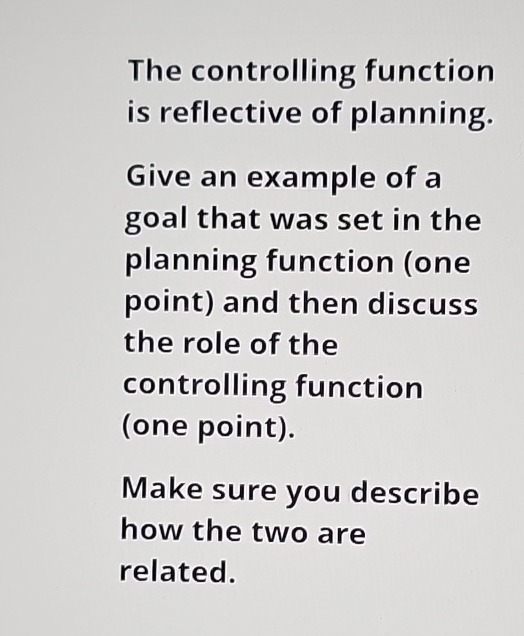 Solved The controlling functionis reflective of | Chegg.com