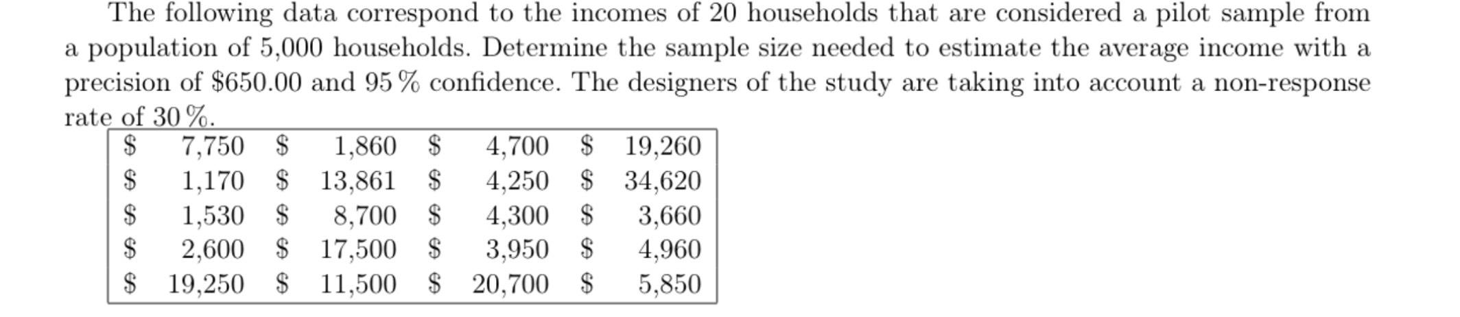 Solved Please, help me solve this statistical sampling | Chegg.com