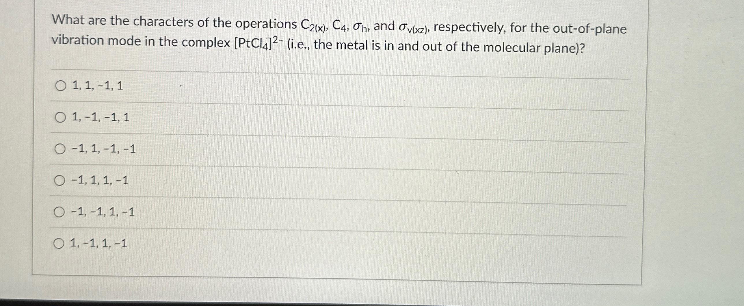 Solved What are the characters of the operations | Chegg.com