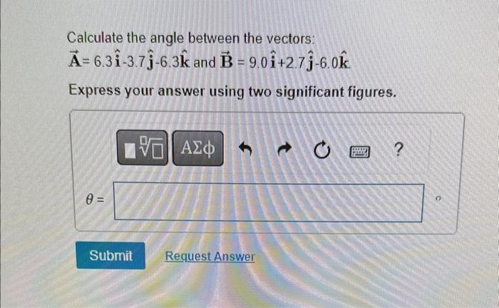 Solved Calculate the angle between the vectors: | Chegg.com