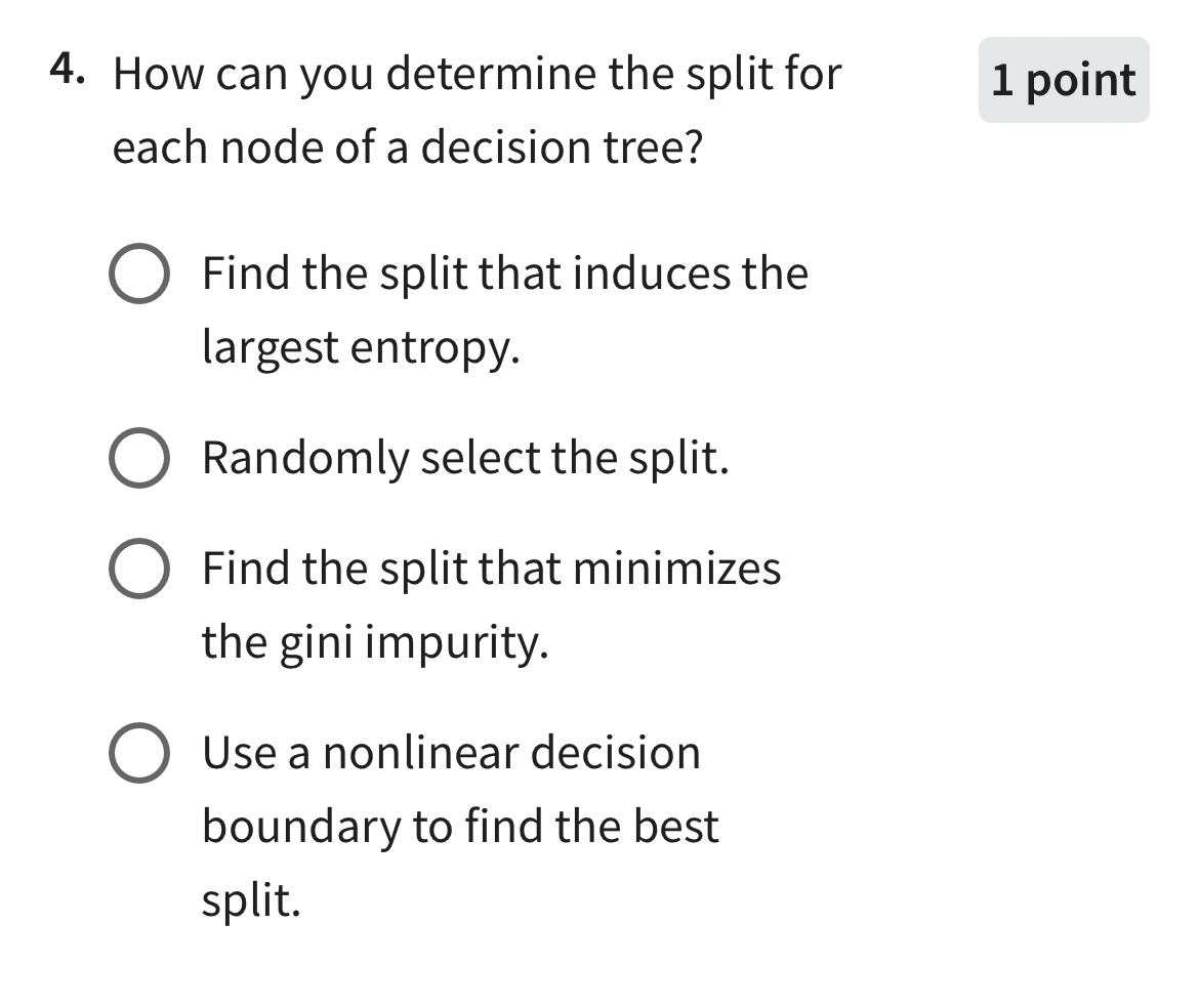 Solved How can you determine the split for each node of a | Chegg.com