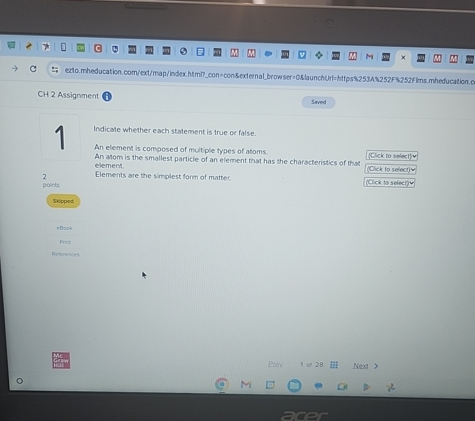 Solved CH 2 ﻿Assignment9 ﻿Indicate whether each statement is | Chegg.com