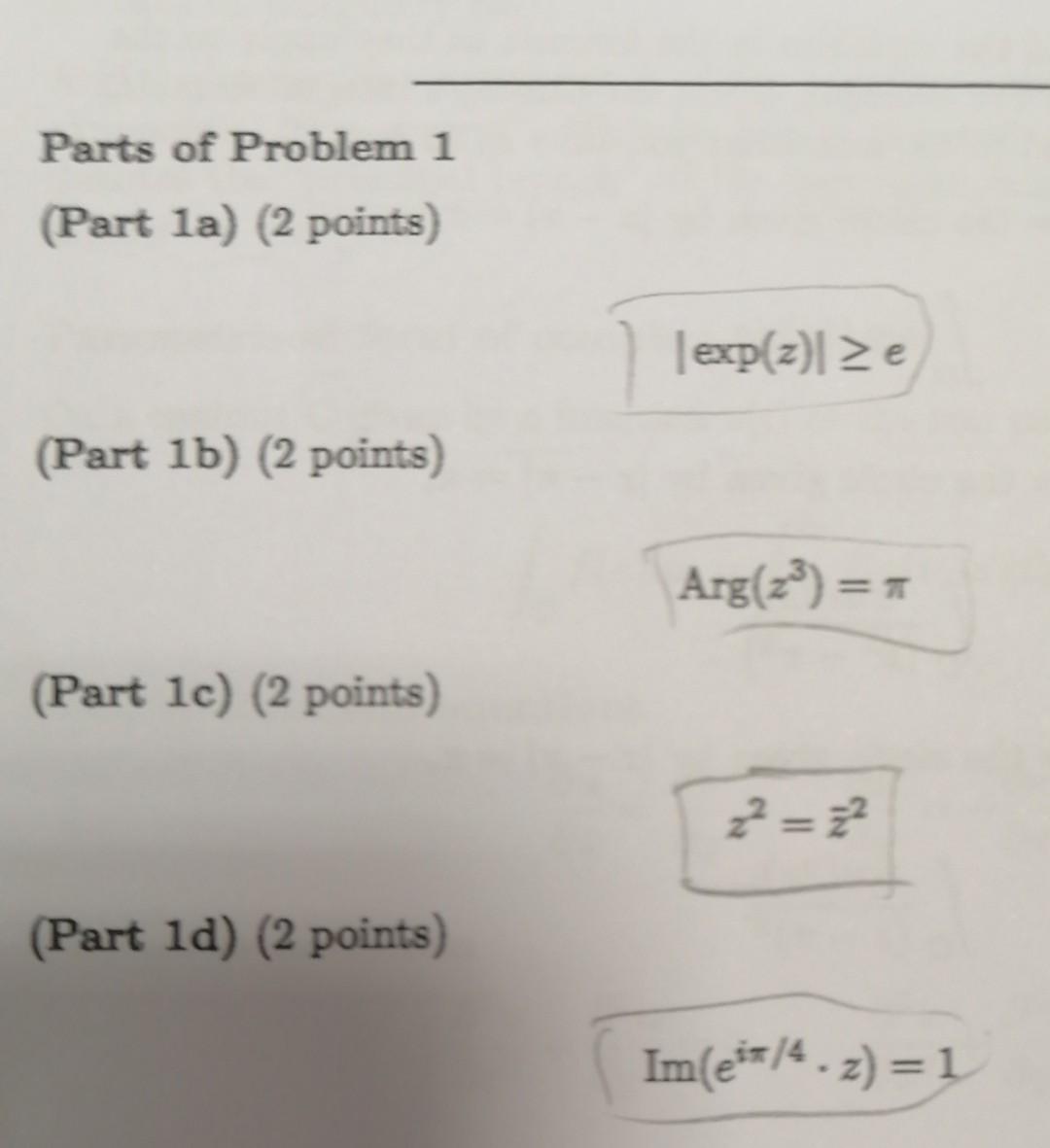 Solved Parts of Problem 1 (Part 1a) (2 points) (Part 1b) (2 | Chegg.com