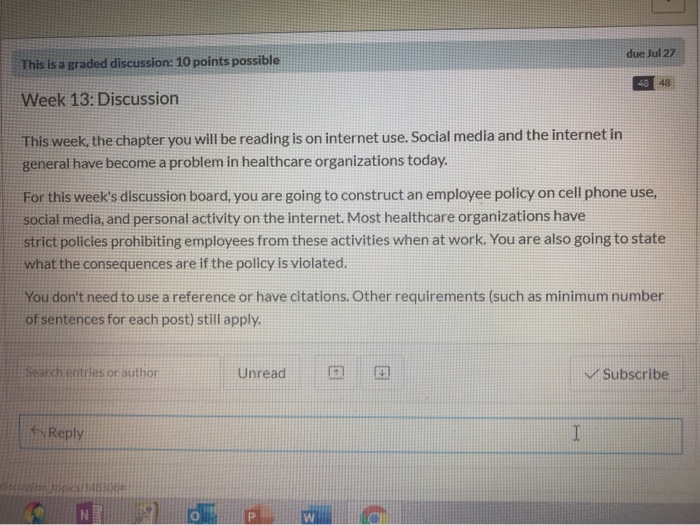 Solved due Jul 27 This is a graded discussion: 10 points | Chegg.com