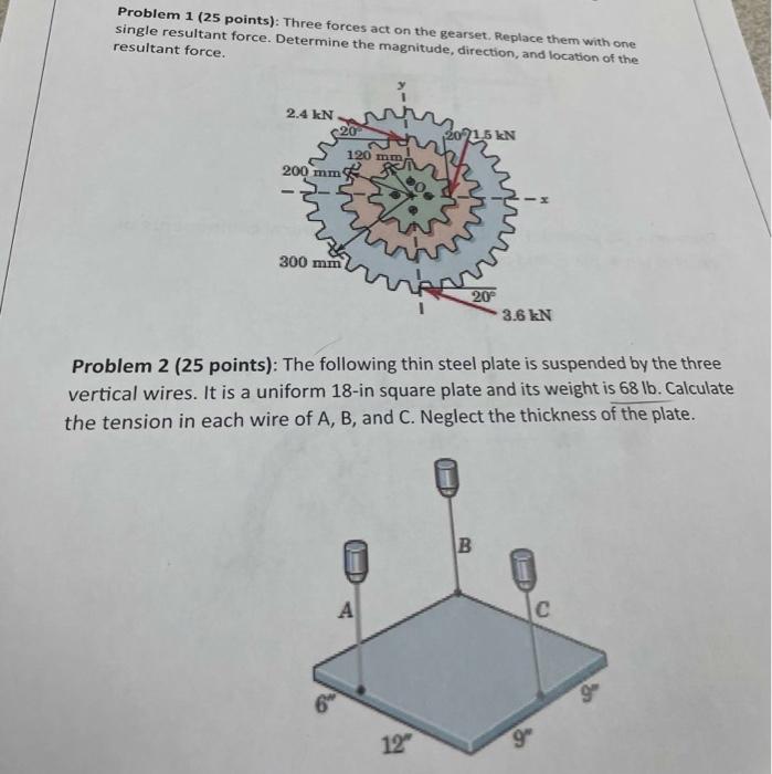 Solved Problem 1 25 Points Three Forces Act On The