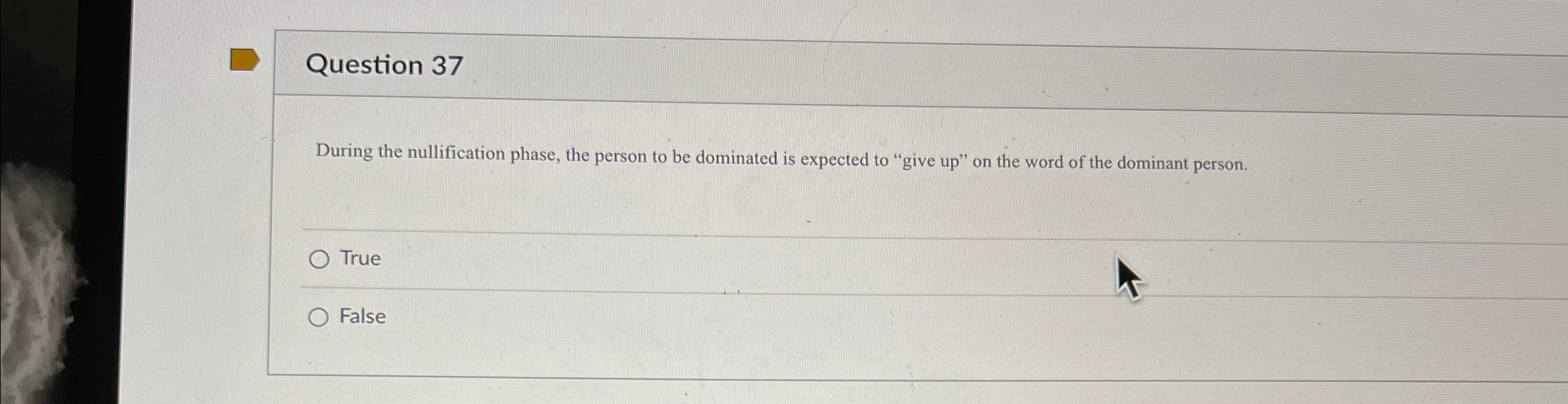 Solved Question 37During the nullification phase, the person | Chegg.com