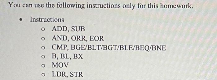 Solved You can use the following instructions only for this | Chegg.com