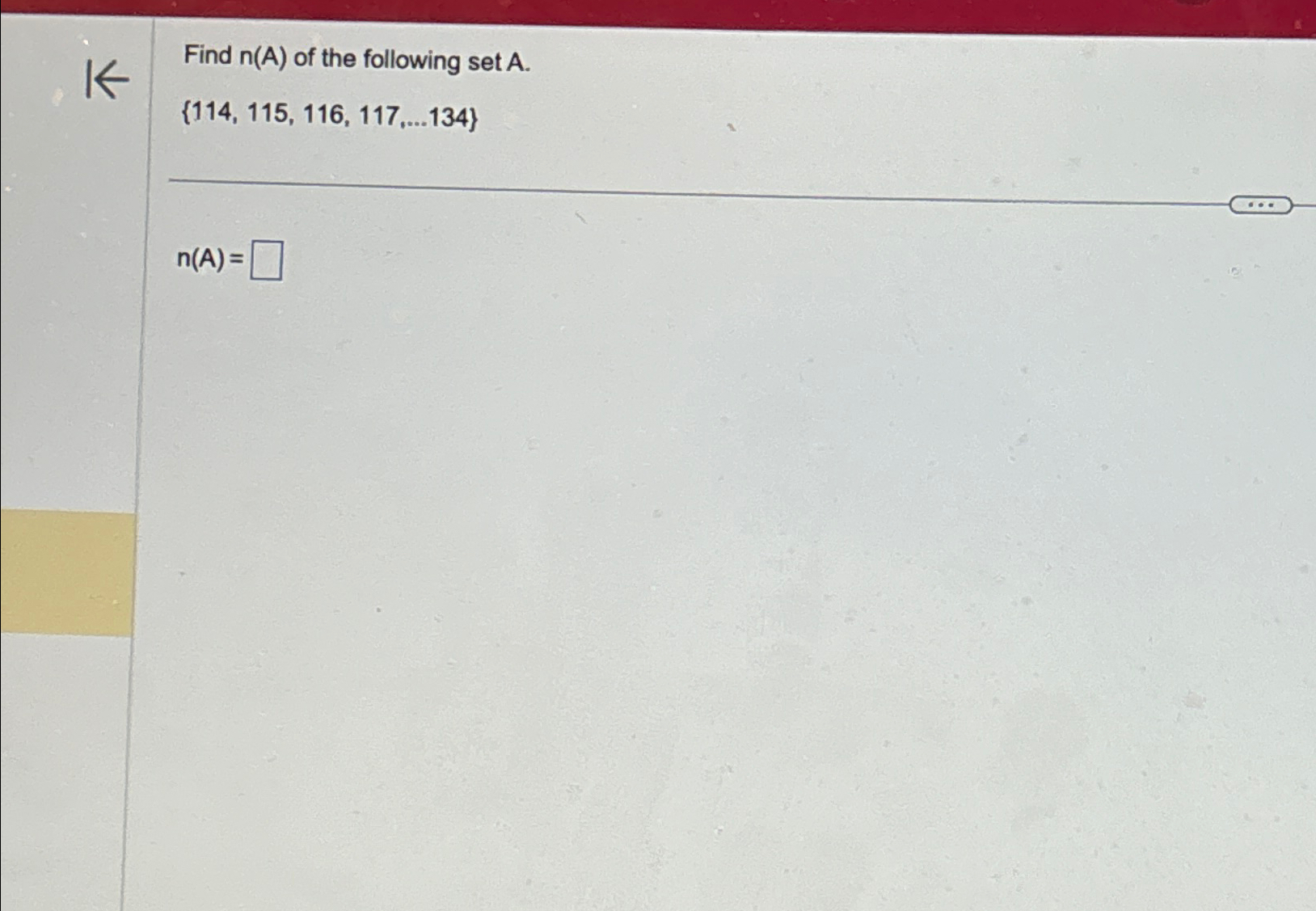 Solved Find n(A) ﻿of the following set | Chegg.com