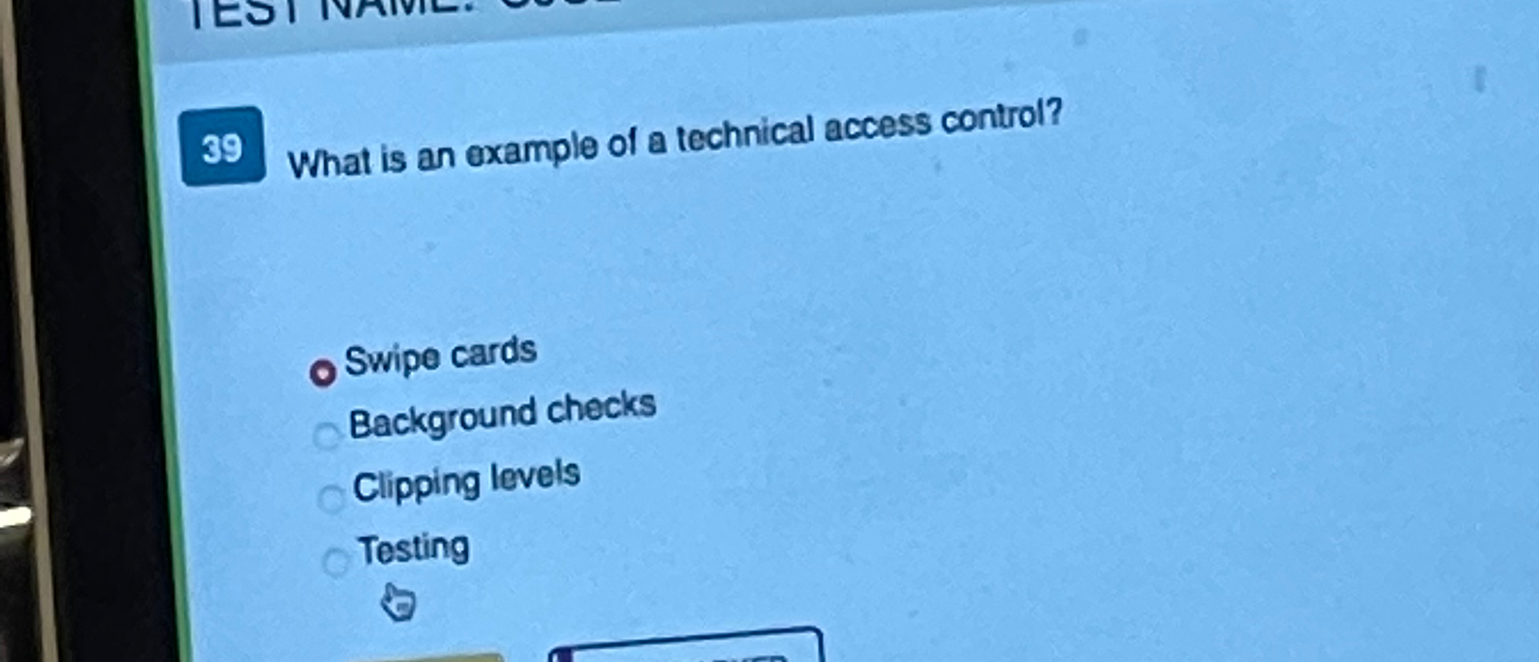 Solved What is an example of a technical access | Chegg.com