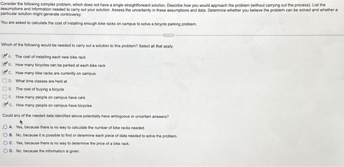 Solved Consider the following complex problem, which does | Chegg.com