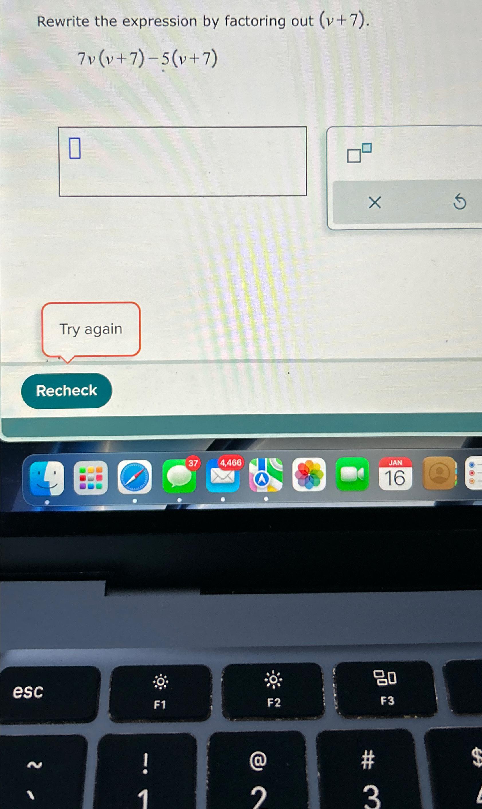 Solved Rewrite the expression by factoring out | Chegg.com