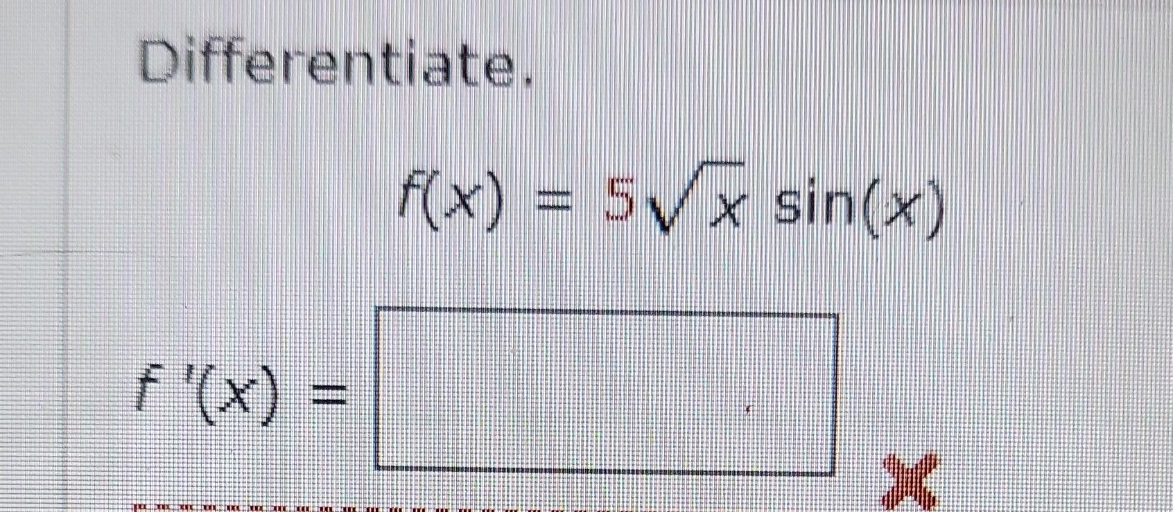 Solved Differentiate. f'(x) = BENEDICTOBER 200x Ex f(x) = | Chegg.com
