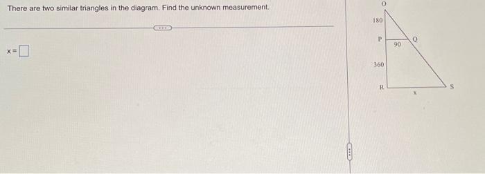 Solved There are two similar triangles in the diagram. Find | Chegg.com