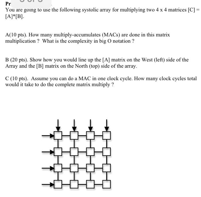 Solved Pr You are going to use the following systolic array | Chegg.com