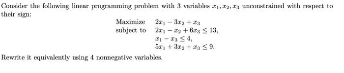 Solved Consider the following linear programming problem | Chegg.com