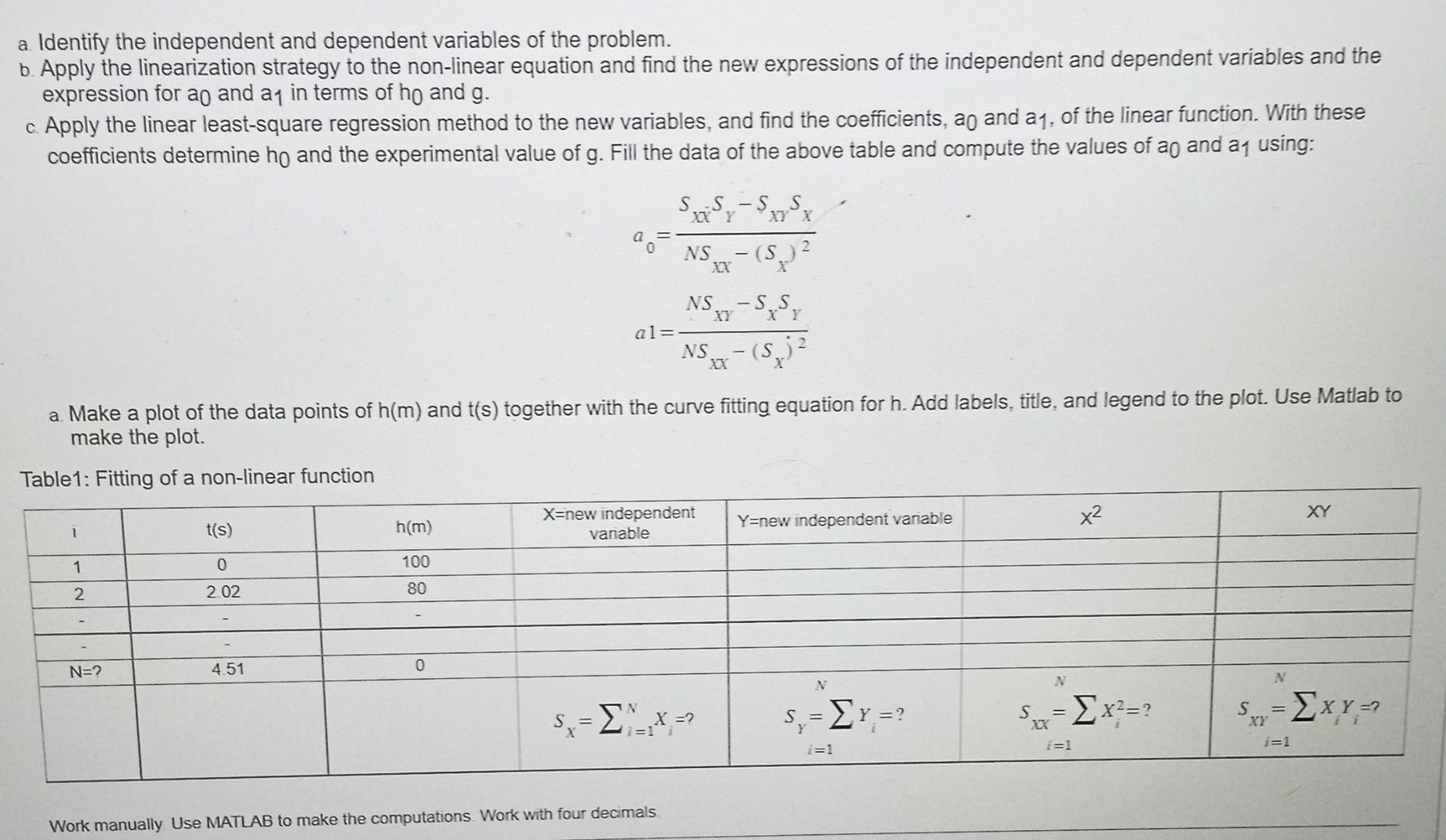 Solved To measure g (the acceleration due to gravity), the | Chegg.com