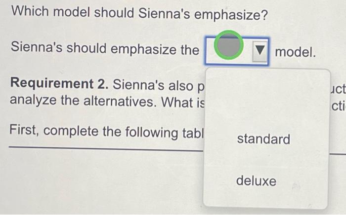 Solved Sienna's Shades produces standard and deluxe | Chegg.com