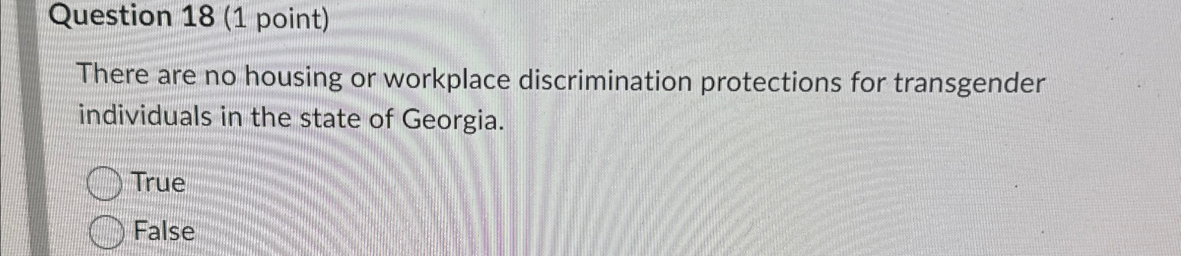Solved Question 18 (1 ﻿point)There are no housing or | Chegg.com