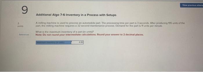 Solved 9 2 points References Additional Algo 7-6 Inventory | Chegg.com