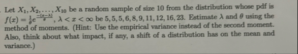 Solved Let x1,x2,dots,x10 ﻿be a random sample of size 10 | Chegg.com
