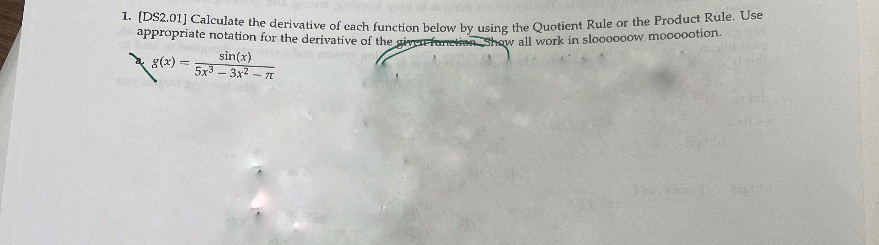 Solved [DS2.01] ﻿Calculate the derivative of each function | Chegg.com