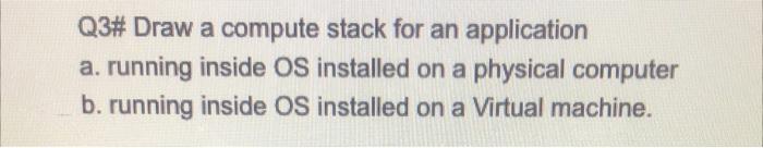 Solved Q3# Draw a compute stack for an application a. | Chegg.com