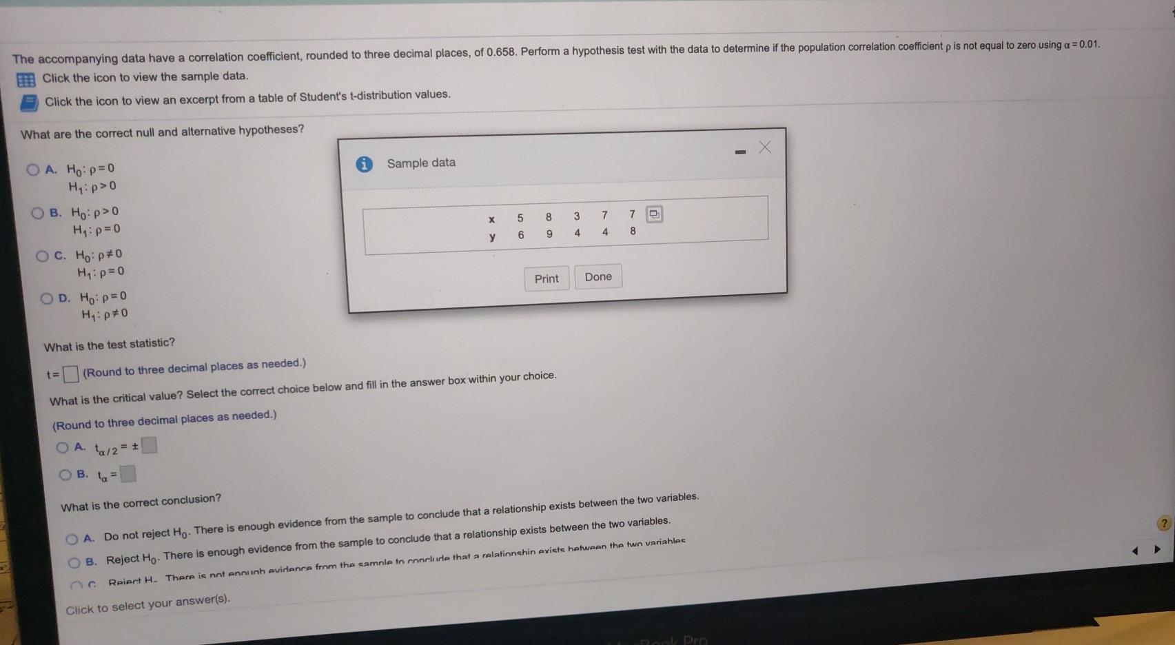 Solved The accompanying data have a correlation coefficient, | Chegg.com