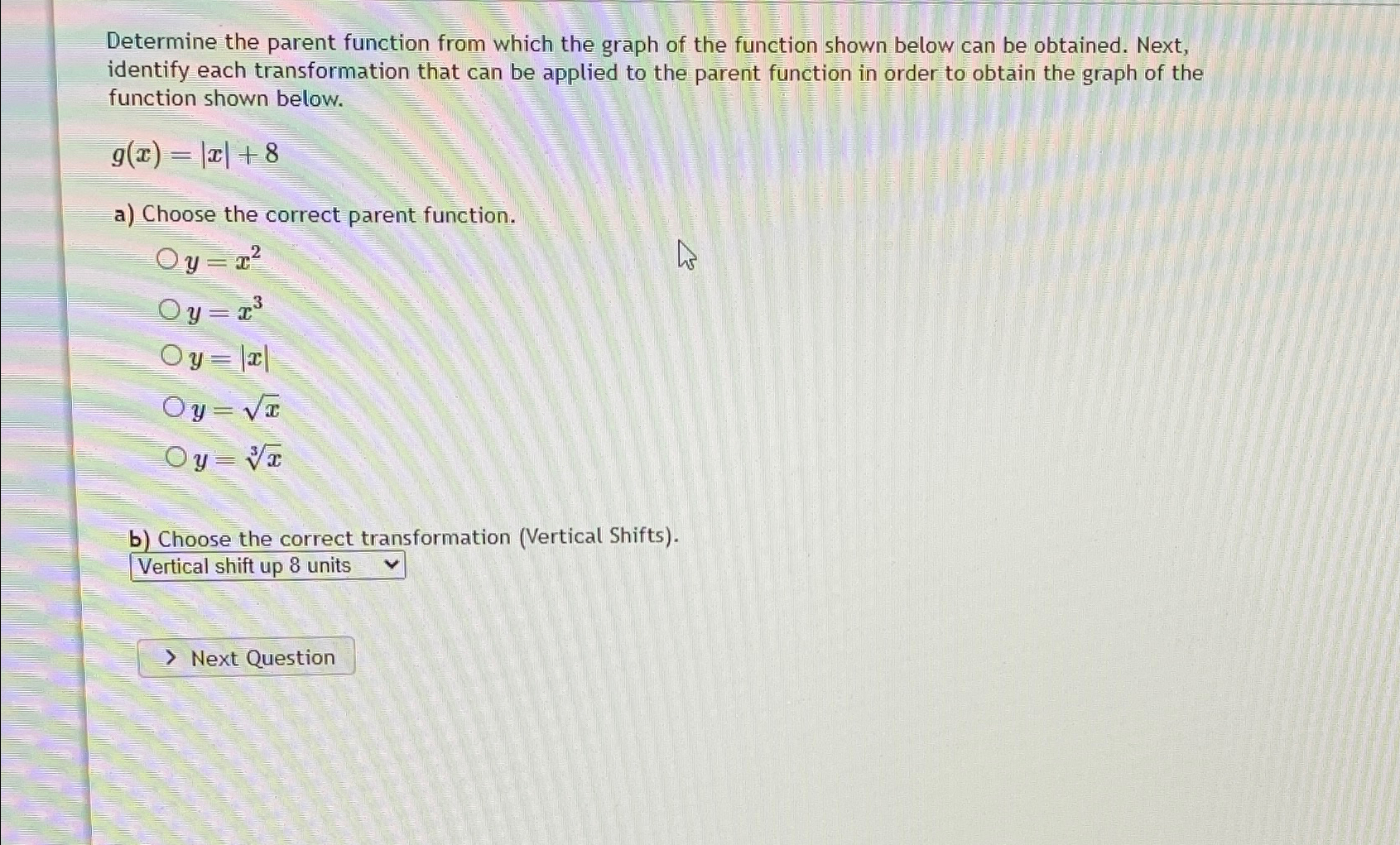Solved Determine the parent function from which the graph of | Chegg.com