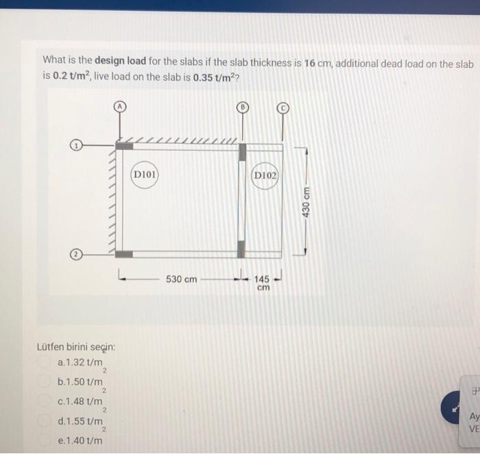Solved What is the design load for the slabs if the slab | Chegg.com
