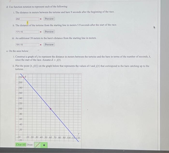 Solved D Use Function Notation To Represent Each Of The