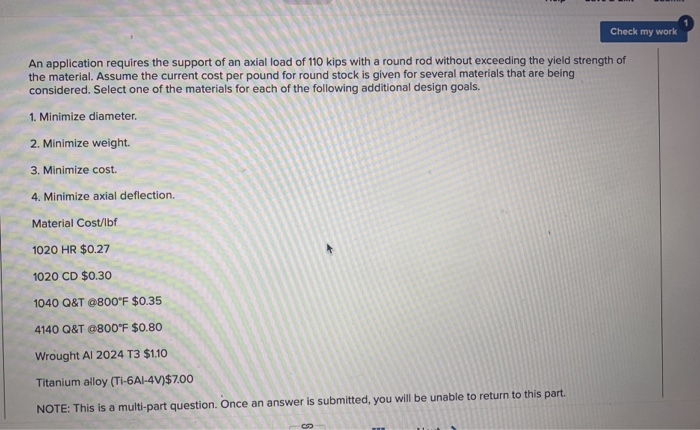 Solved Check my work An application requires the support of | Chegg.com