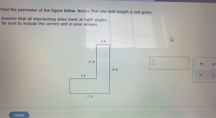 Solved Find the perimeter of the figure below. Notice that | Chegg.com