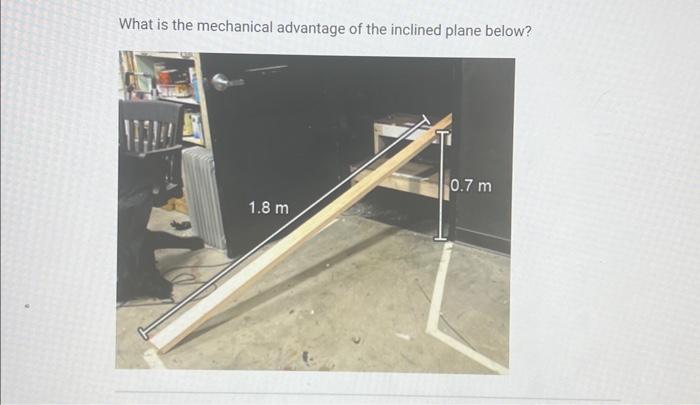 Solved What is the mechanical advantage of the inclined | Chegg.com