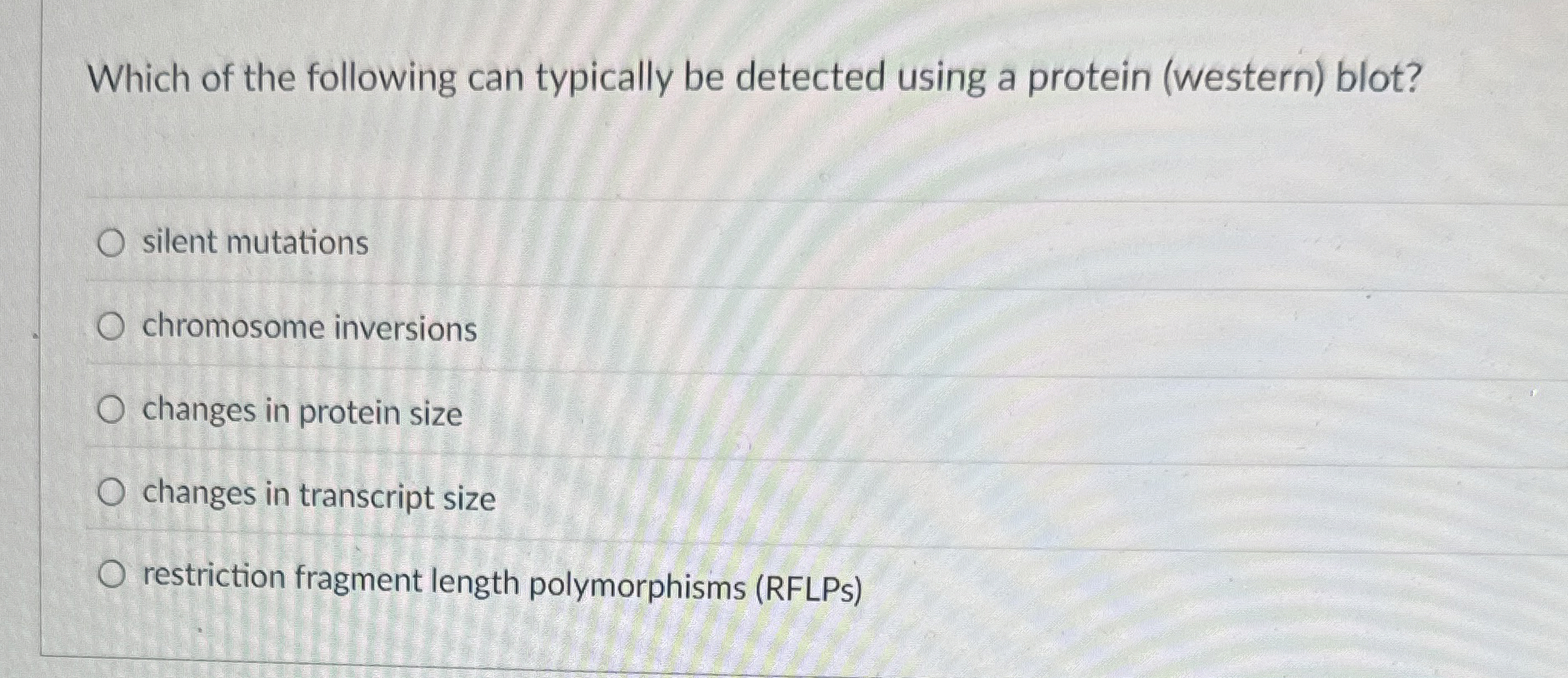 Solved Which of the following can typically be detected | Chegg.com
