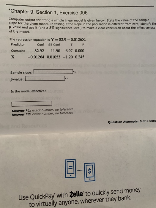Solved * Chapter 9, Section 1, Exercise 006 Computer output | Chegg.com